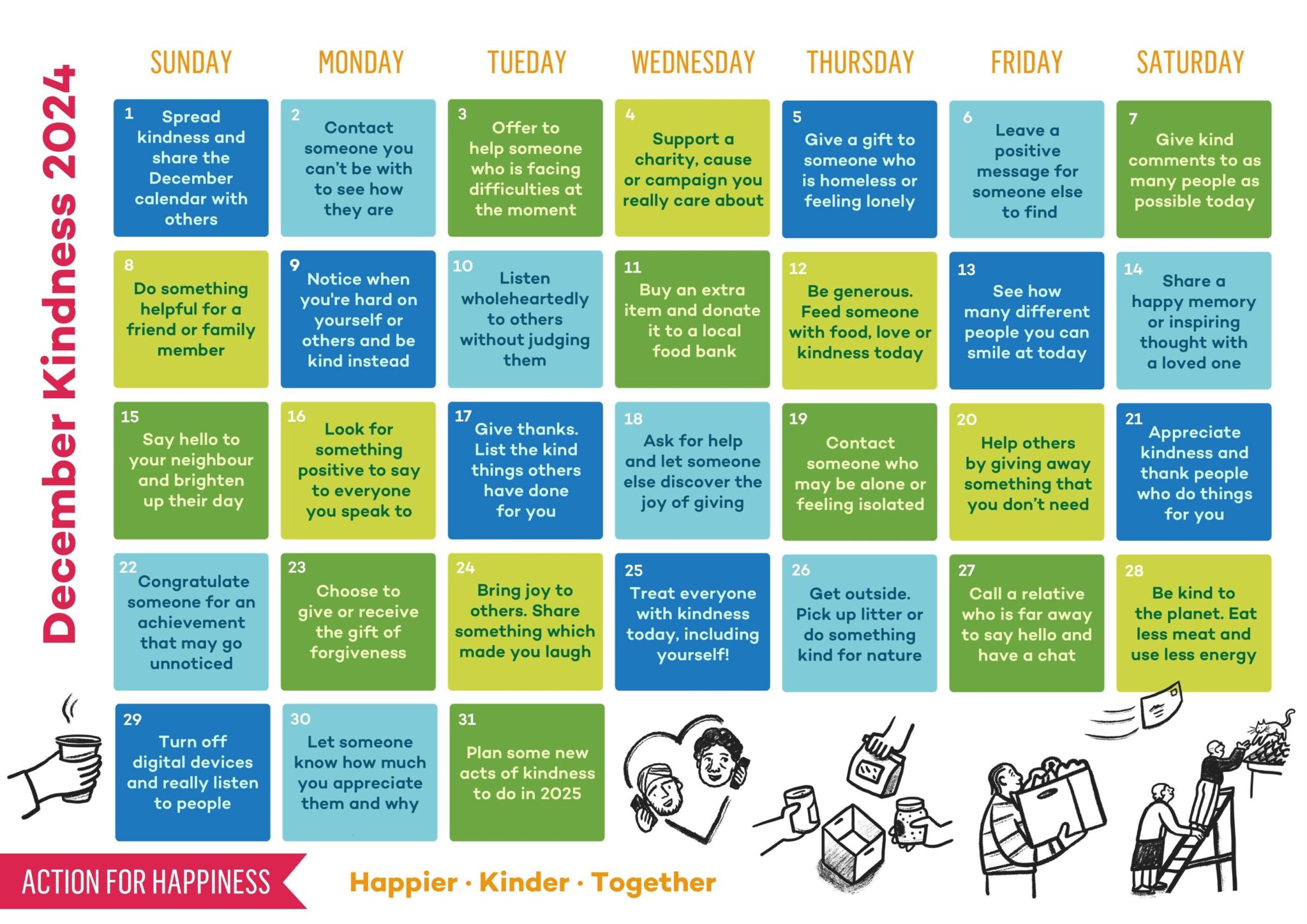 Action For Happiness Calendar December 2025 - Printable Calendar 2025-2026