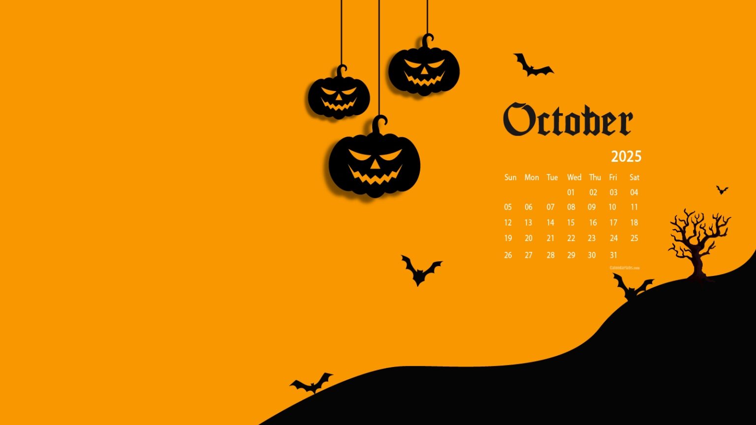 October Wallpaper Calendar 2025 - Printable Calendar 2025-2026